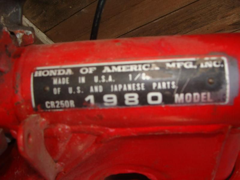 Buy 1980 Honda CR250 CR 250 Vintage Motocross Parts Bike on 2040-motos